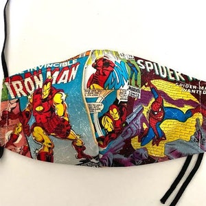 3 Layer Marvel Super Hero Face Mask, Avengers Face Mask With Filter ...