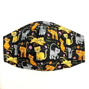 Cat Mask With Filter Pocket, 3 Layer Cat Face Mask, Cat Lover Mask With ...