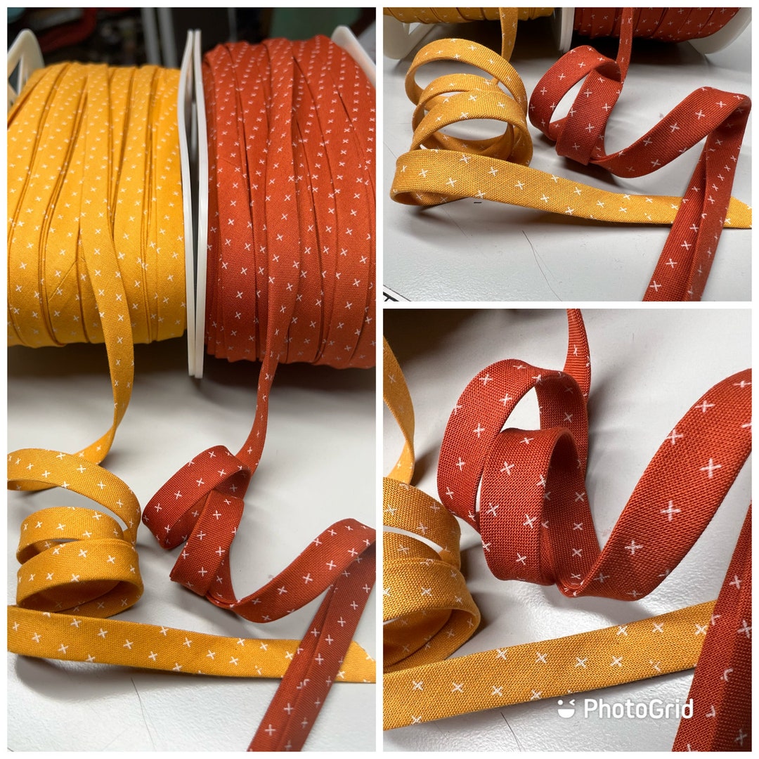 Orange Harvest Bias, Brick Color Bias Tape, Halloween Pumpkin Bias ...