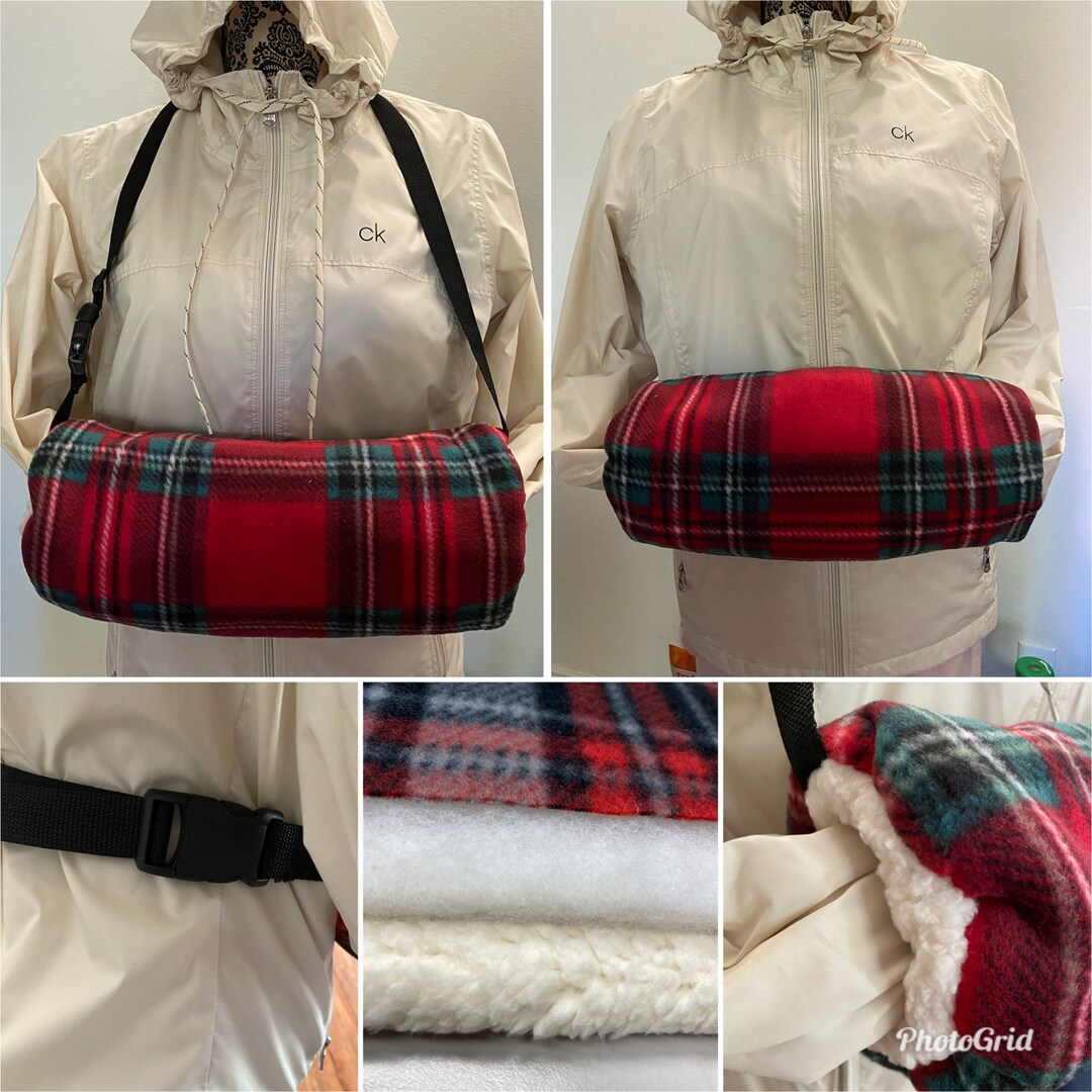 Christmas Red/green Plaid Fleece Hand Muff, Christmas Sherpa Fleece ...