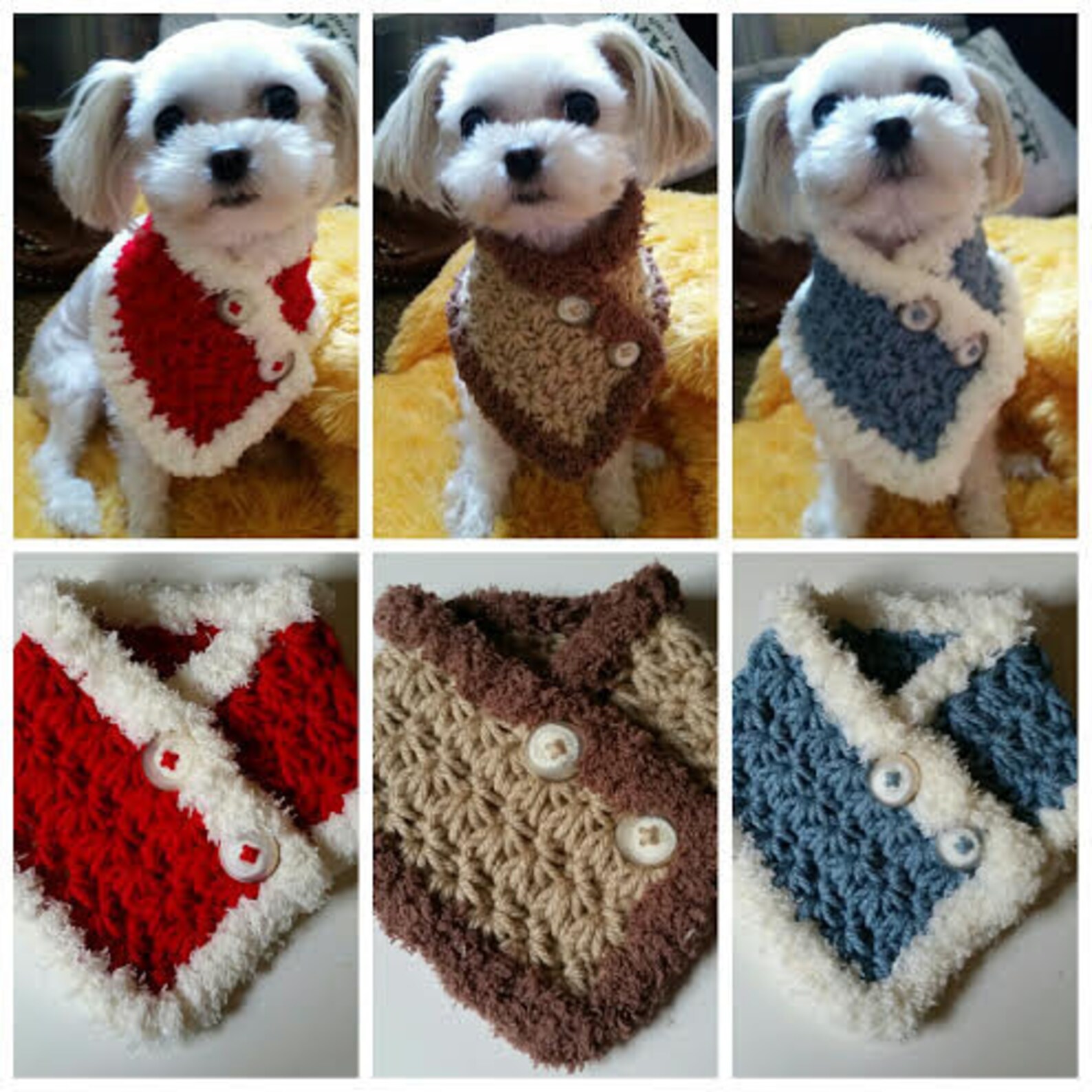 Small Breeds Dog Scarf Crocheted Dog Neck Warmer Scarf Dog - Etsy