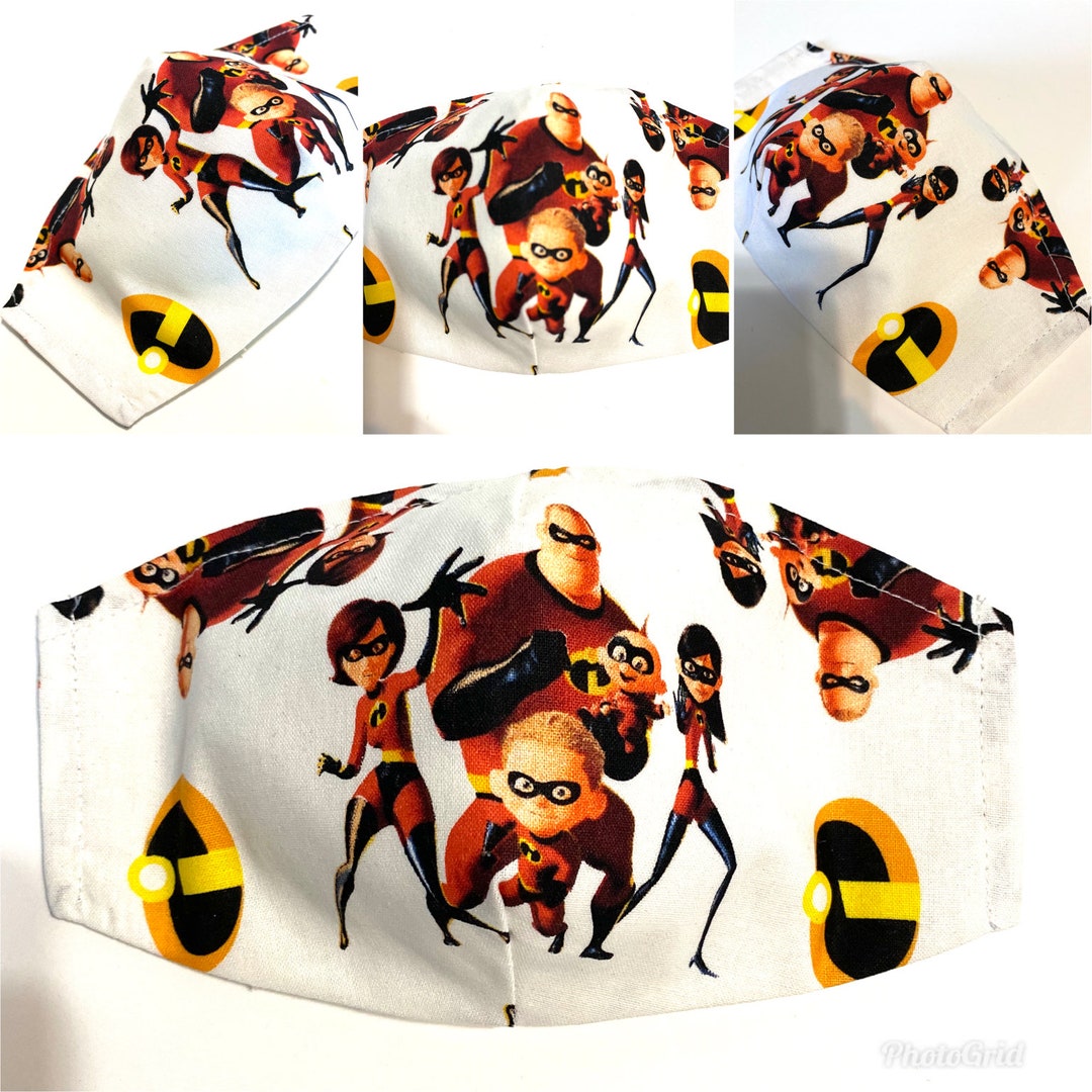 The Incredibles Face Mask With Filter Pocket, Incredibles Mask, 3 Layer ...