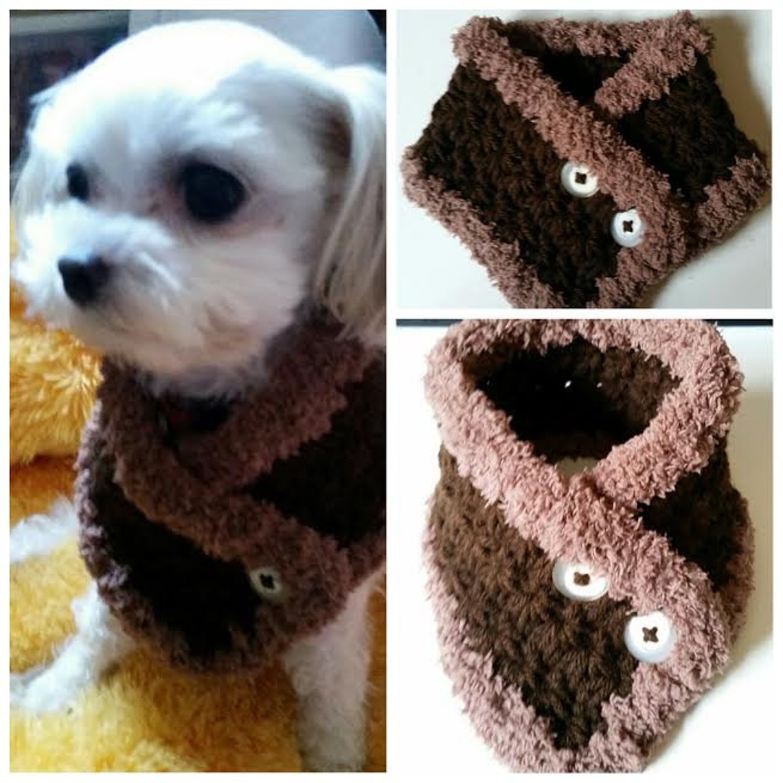 Crocheted Small Dog Neck Warmer Dog Scarf Puppy Scarf Fits | Etsy
