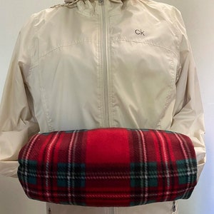 Christmas Green/black Plaid Fleece Hand Muff, Christmas Sherpa Fleece ...