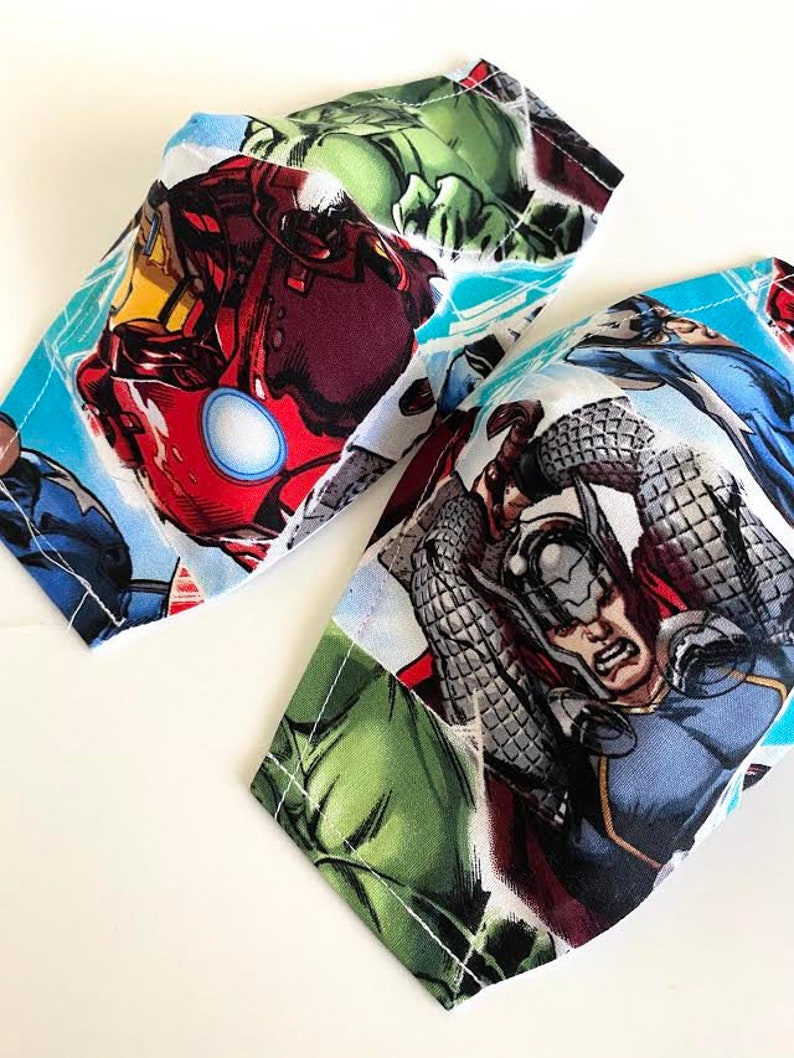 Marvel Hero Face Mask 3 Layer Avengers Face Mask With Filter - Etsy
