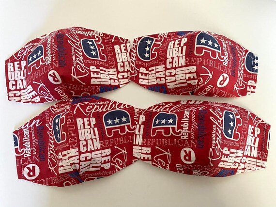 Set of 2 Republican Face Masks 3 Layer Republican Face Masks | Etsy