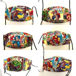 3 Layer Marvel Super Hero Face Mask, Avengers Face Mask With Filter ...