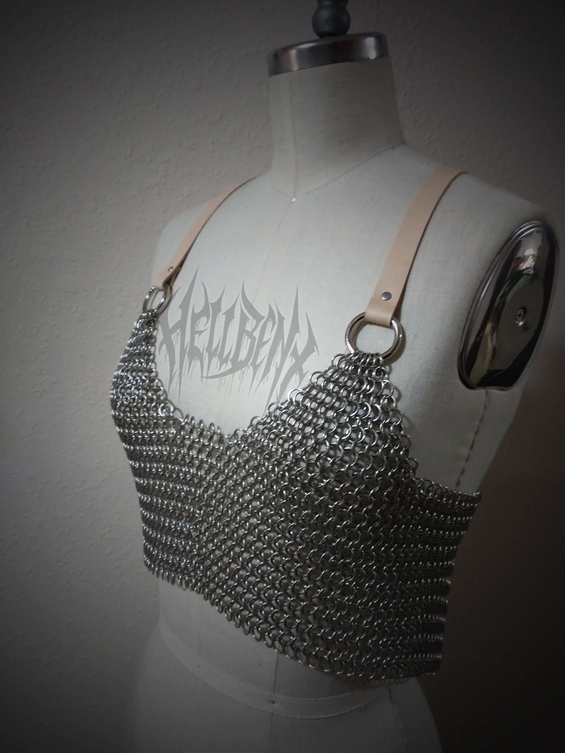 Hellbent Herfjötur Chainmaille Crop Top - Handmade - Chainmail Bra ...