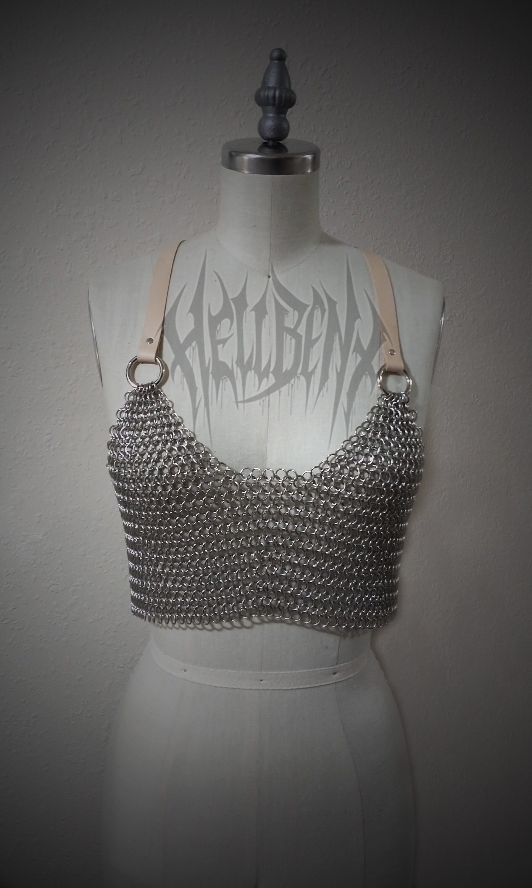 Hellbent Herfjötur Chainmaille Crop Top - Handmade - Chainmail Bra ...