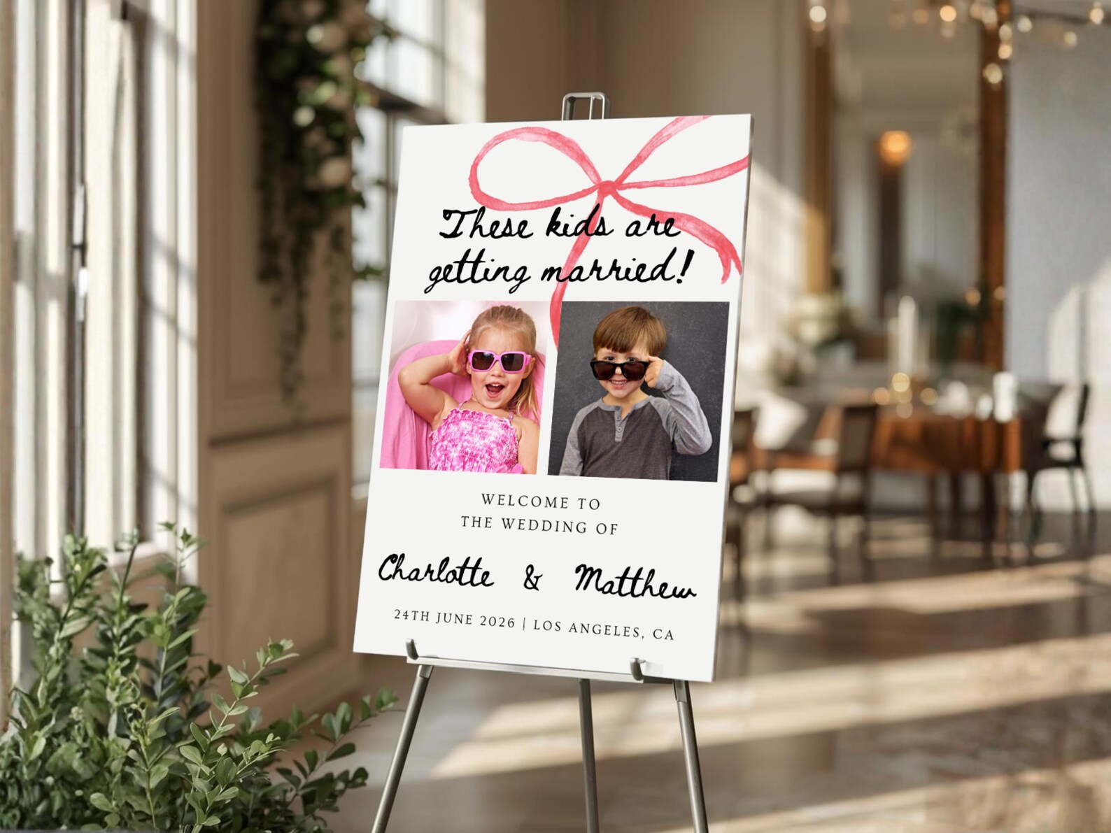 Kids Getting Married Photo Wedding Welcome Sign (canva Editable ...