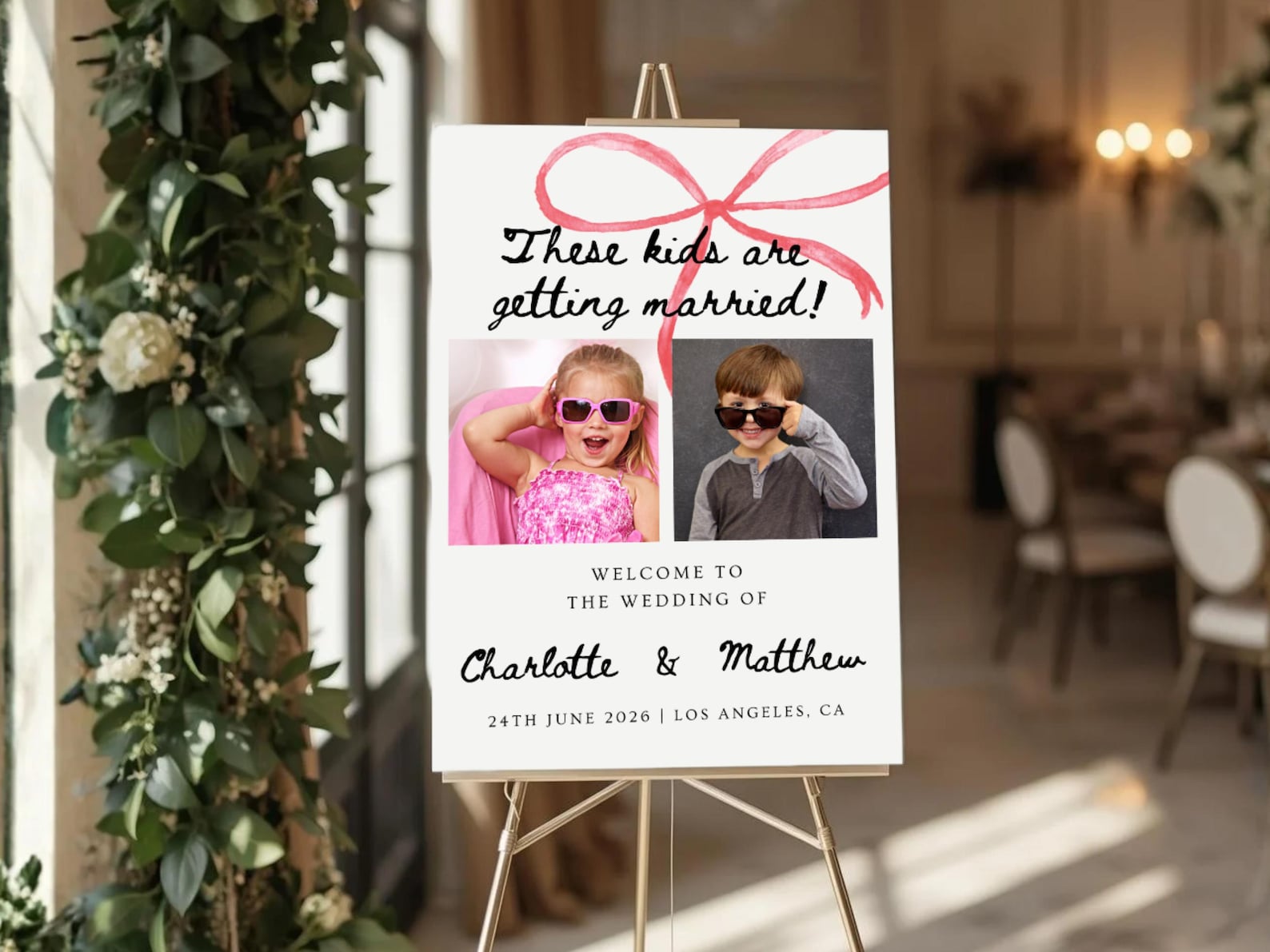 Kids Getting Married Photo Wedding Welcome Sign (canva Editable ...
