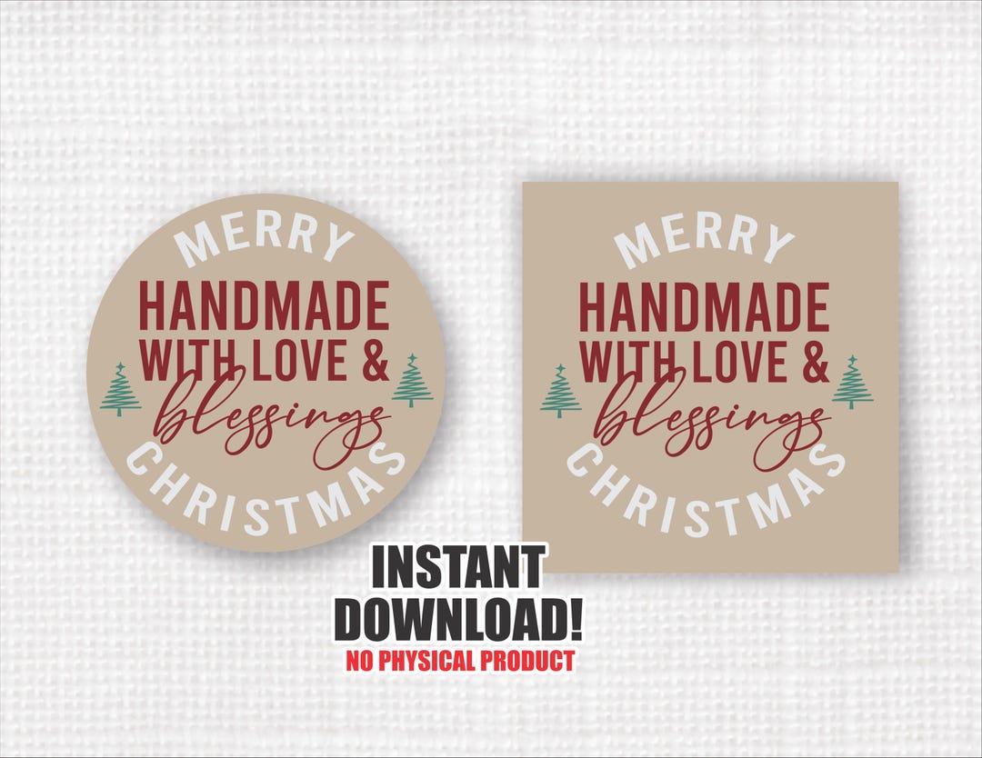Handmade With Love & Blessings Label Sheet- PDF Instant Download ...