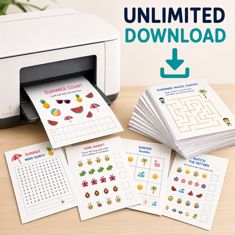 Summer Mega Activity Pack for Kids | Printable Worksheets | Summer ...