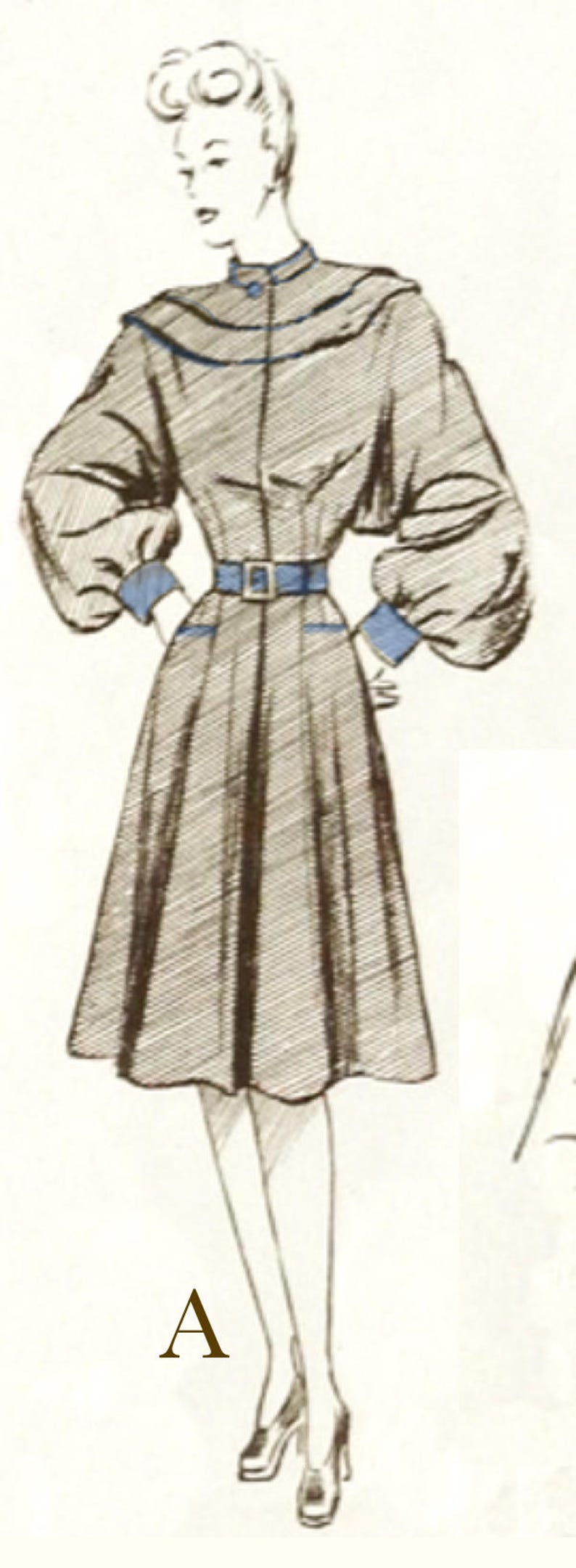 1956 Coat/dress/blouse Bat or Bishop Sleeves PDF Sewing Pattern With ...