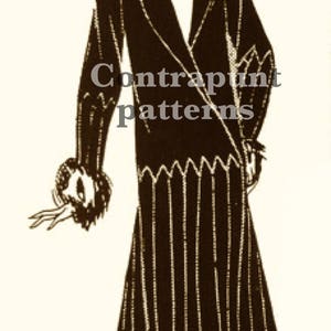 1920s Flapper Silhouette Coat With Furry Collar and Cuffs Sewing ...