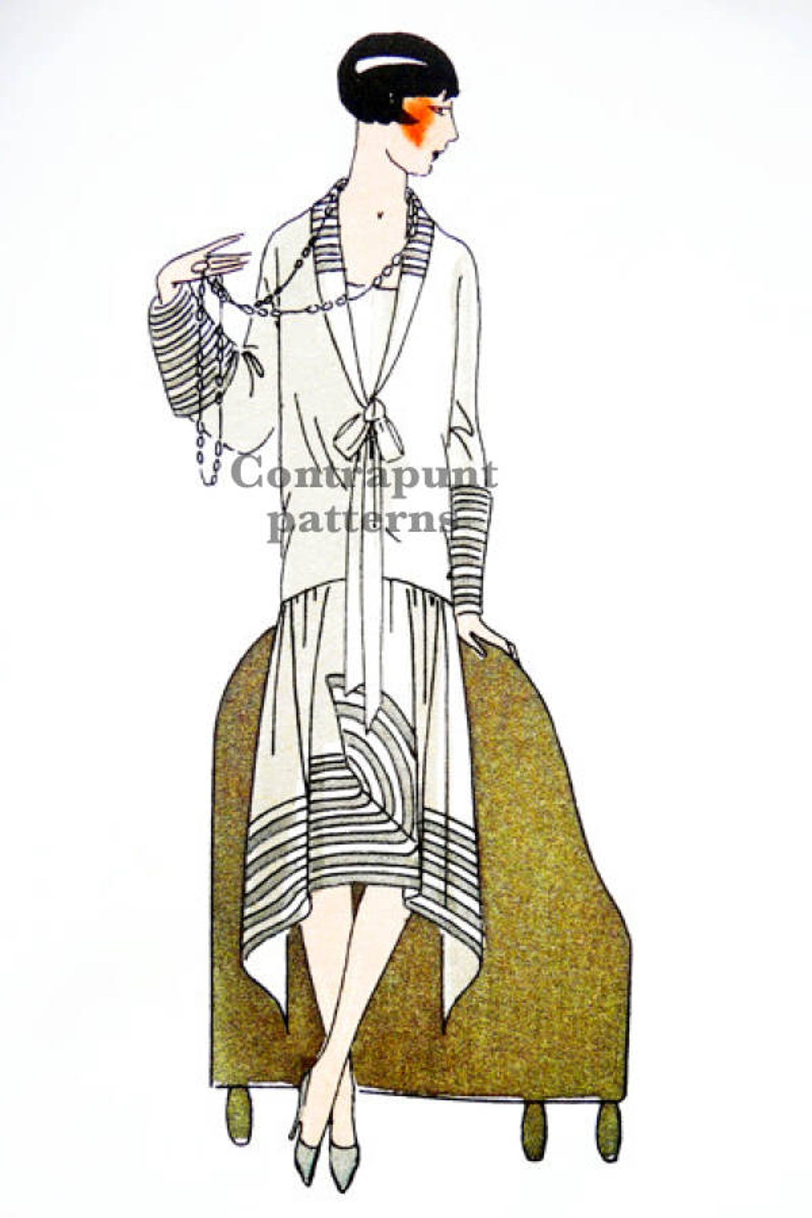 Vintage 1920s Sewing Pattern. Ornamental Collar and Modern Skirt - Etsy