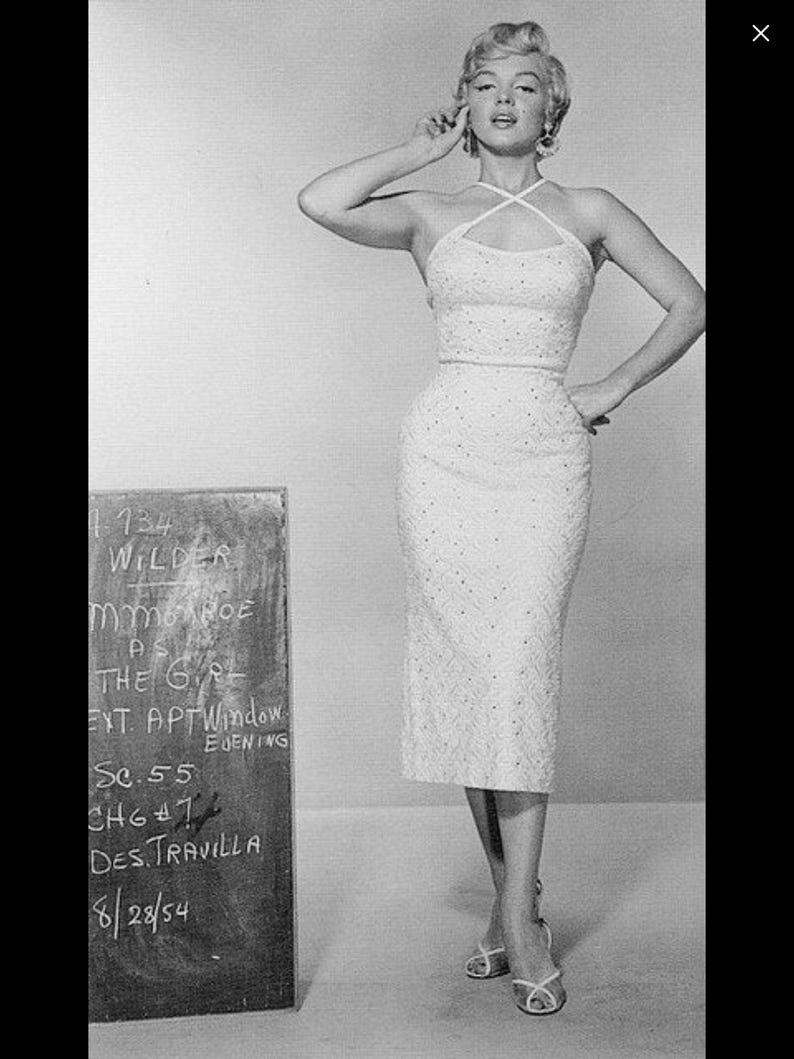 1954 Marilyn Cross-straps Sewing Pattern Dress. William Travilla Design ...