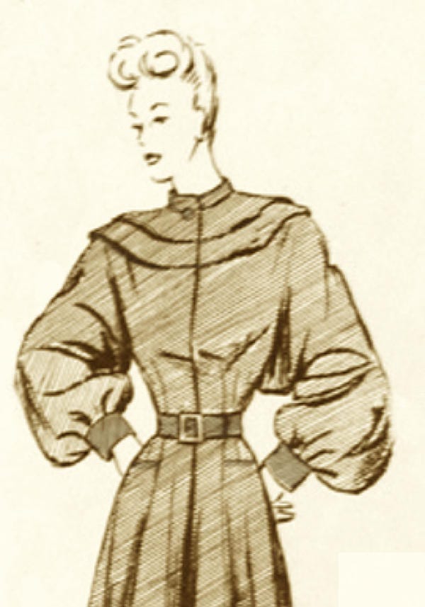 1956 Coat/dress/blouse Bat or Bishop Sleeves PDF Sewing Pattern With ...