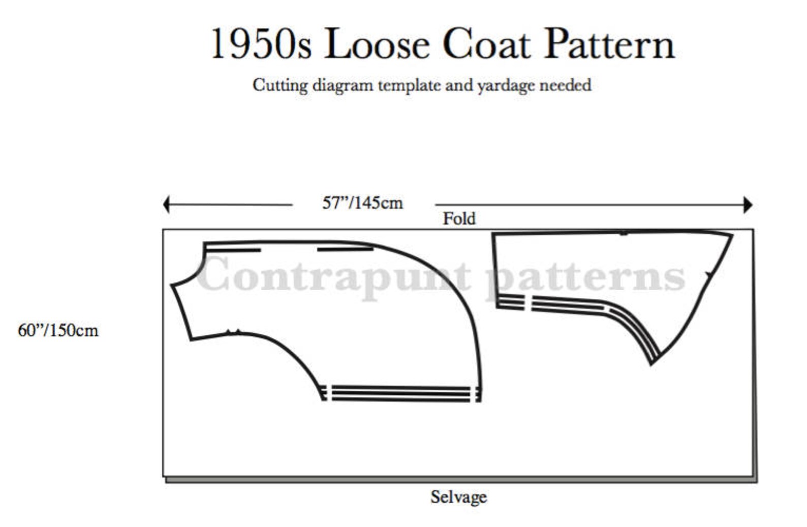 1950s Loose Coat PDF Sewing Pattern. Adapted to Modern Needs. | Etsy
