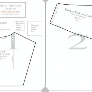 Pdf Pointed Collar Sewing Pattern. - Etsy