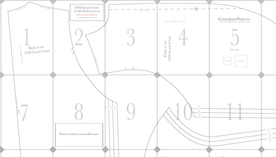 1950s Loose Coat PDF Sewing Pattern. Adapted to Modern Needs. | Etsy