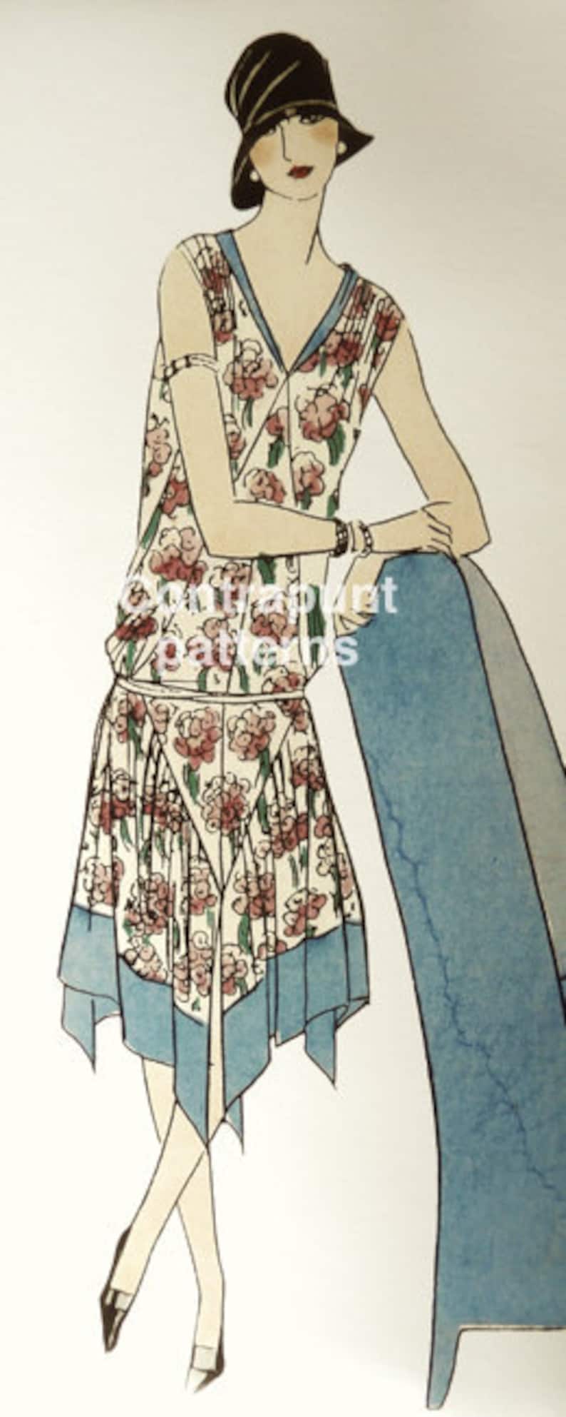 Flapper Spring-summer Floral 1926 Sewing Pattern. Gathered at | Etsy