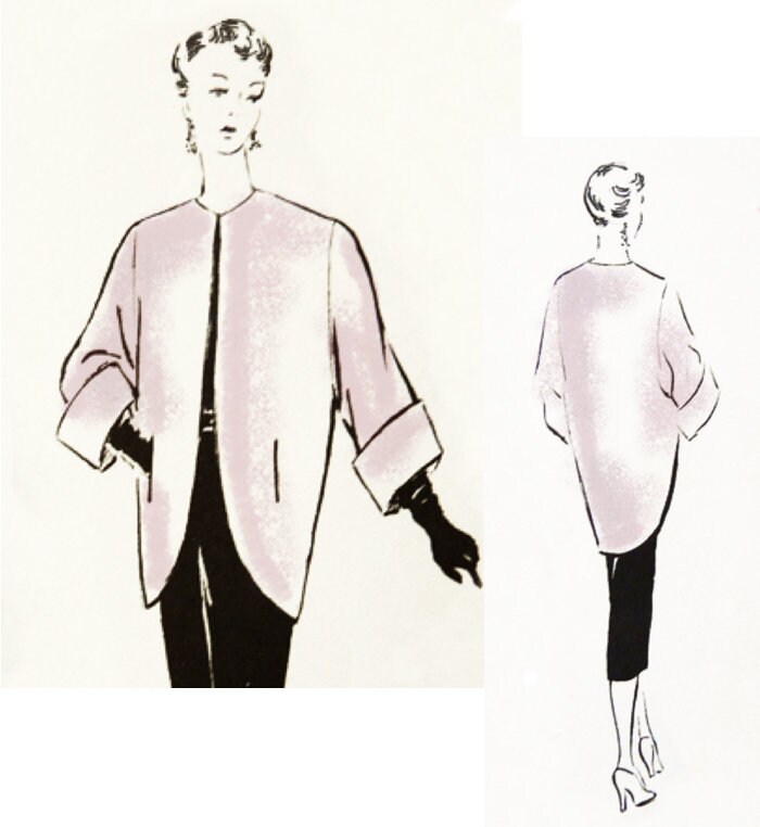1950s Loose Coat PDF Sewing Pattern. Adapted to Modern Needs. | Etsy
