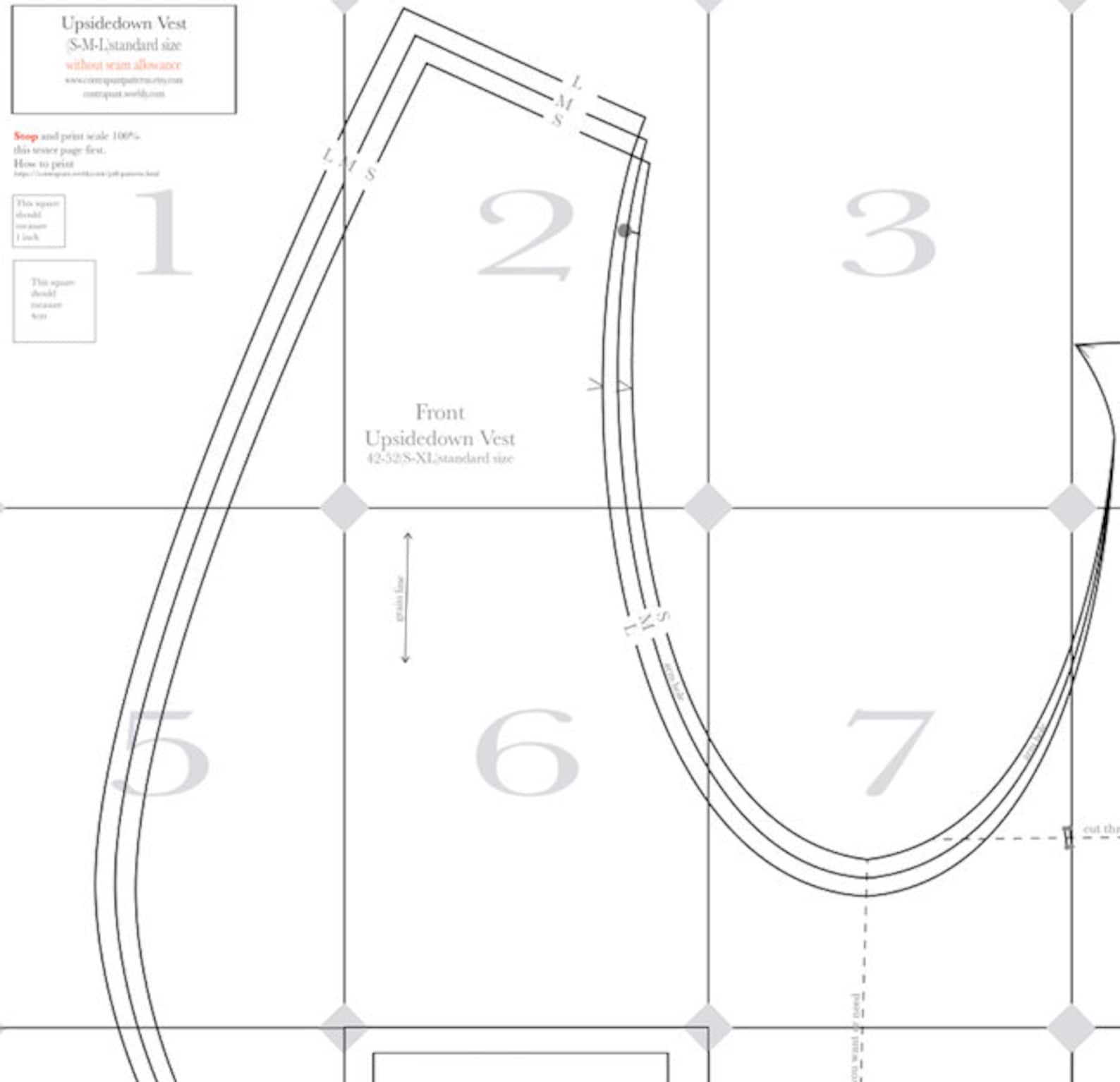 Updated Classic Vest PDF Sewing Pattern. With Large Draped | Etsy Australia