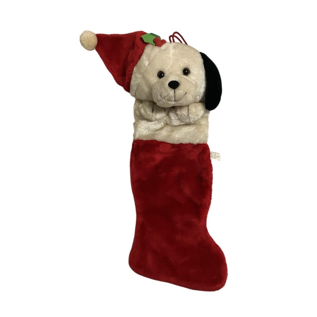 Vintage Pacific Products Ltd Plush 3D Dog Christmas Stocking Hanging ...