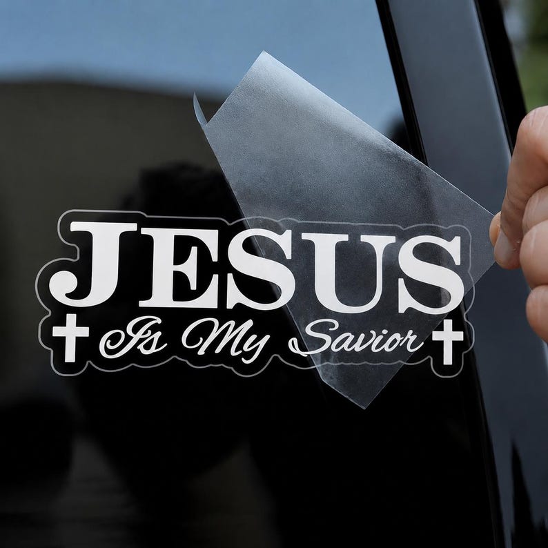 Jesus is My Savior Vinyl Decal Sticker for Car Window, Christian Cross ...