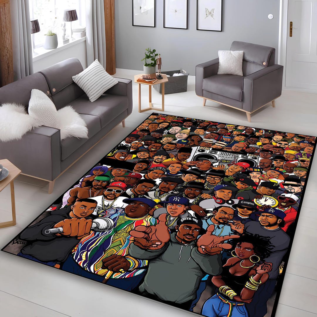 Rock N Roll Music Area Rug, Unique Metal Design - Etsy