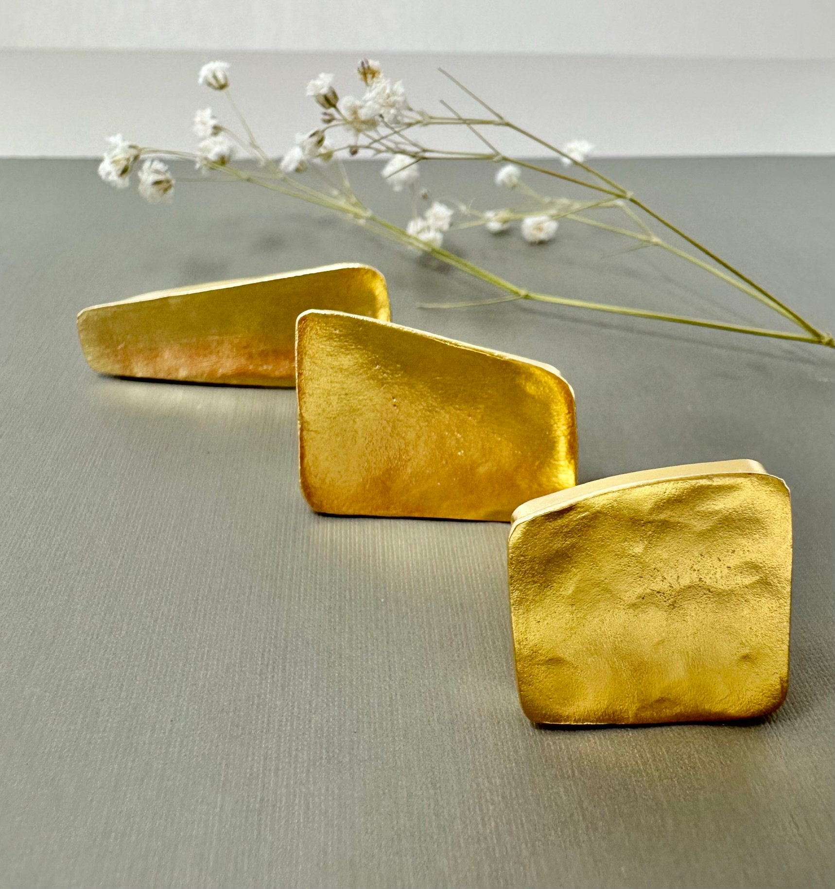 Adjustable Geometric Ring Gold Rectangular Ring Elegant - Etsy