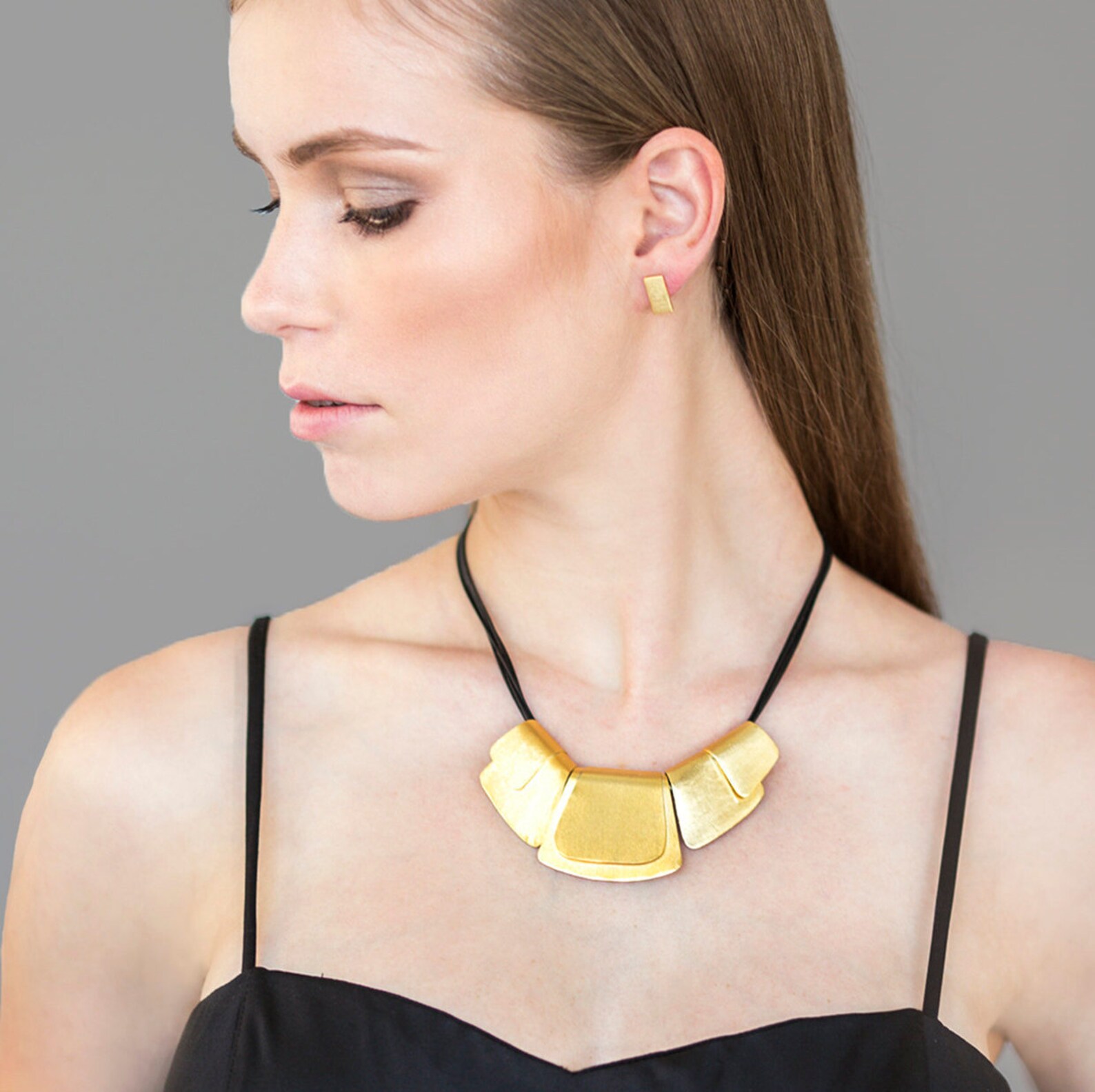 Statement Gold Necklace Statement Bib Necklace Gold Bib - Etsy