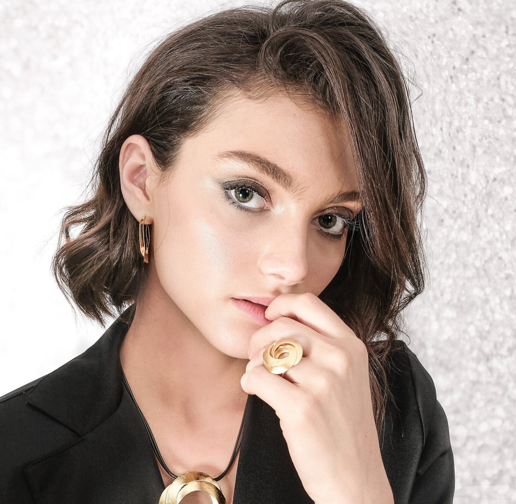 Adjustable Gold Ring, Gold Circles Ring, Gold Statement Ring, Golden ...