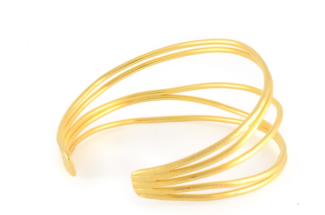 Gold Cuff Bracelet Wire Cuff Bracelet Statement Cuff - Etsy