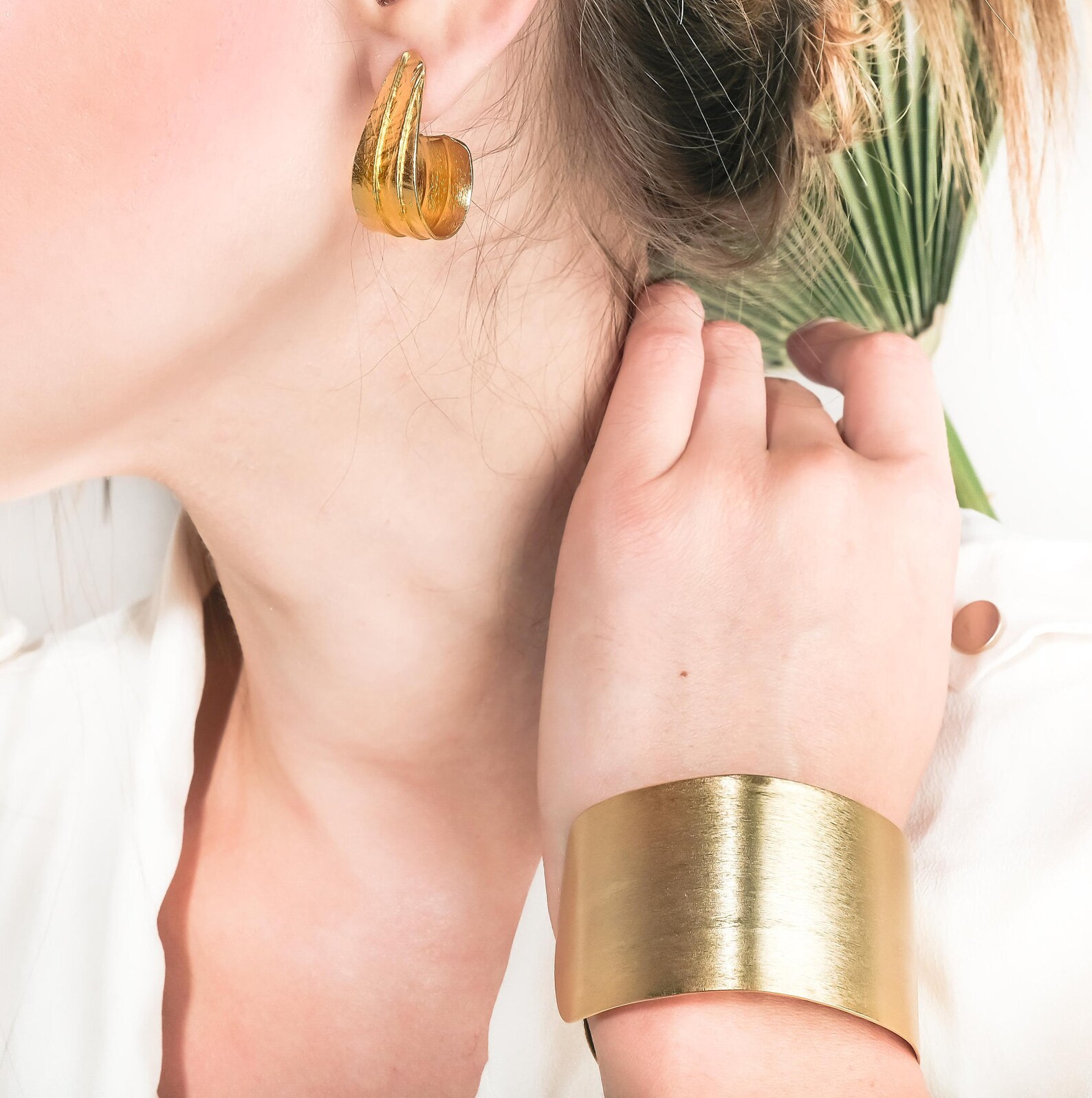 Wide Minimal Gold Cuff Bracelet, Wide Textured Adjustable Cuff, Golden ...