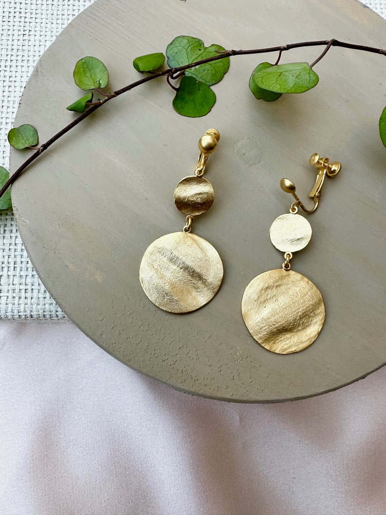 Gold Coin Dangling Earring Gold Dangle Earring Gold - Etsy