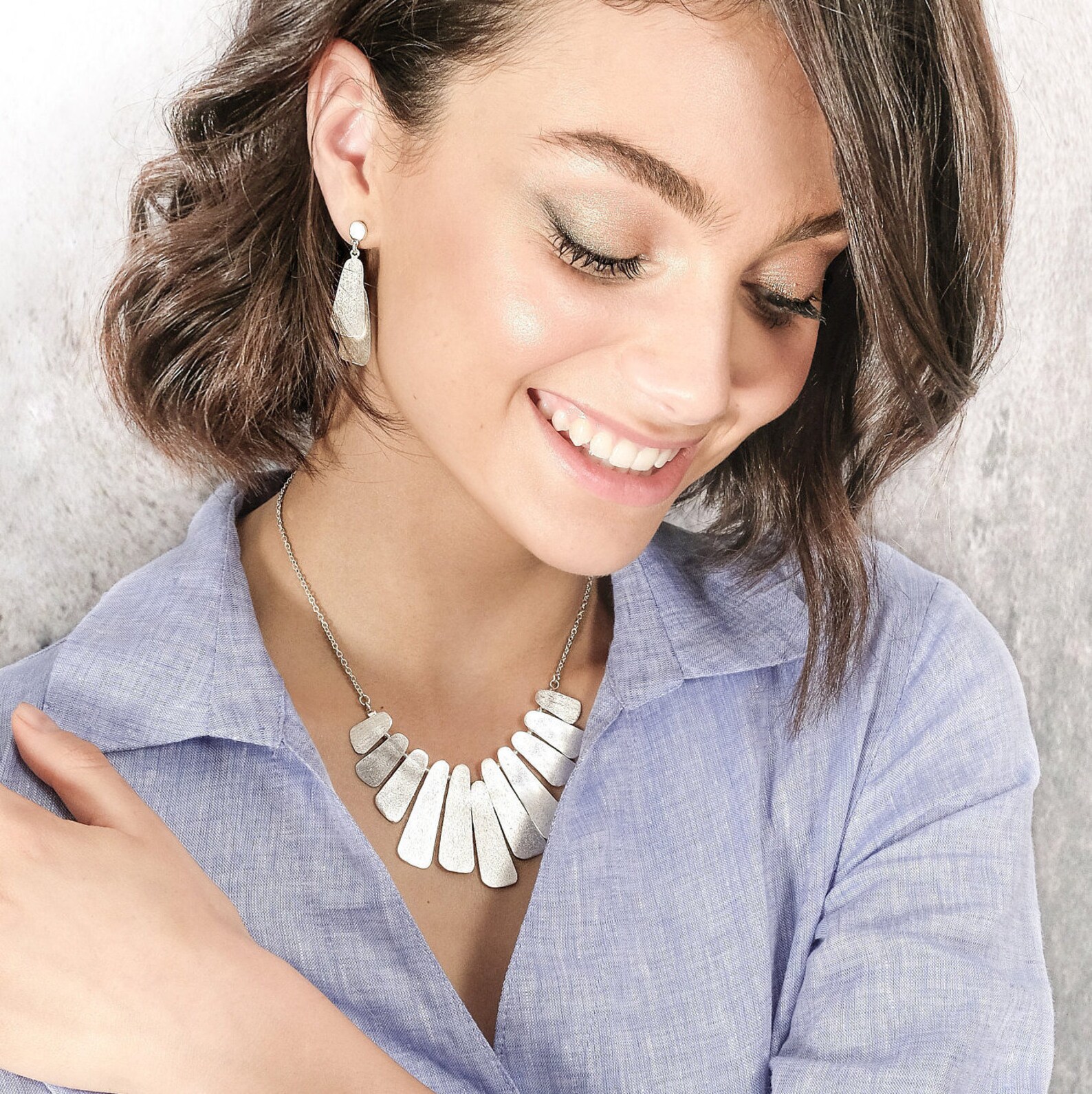 Silver Graduating Necklace Silver Necklace Silver Abstract - Etsy