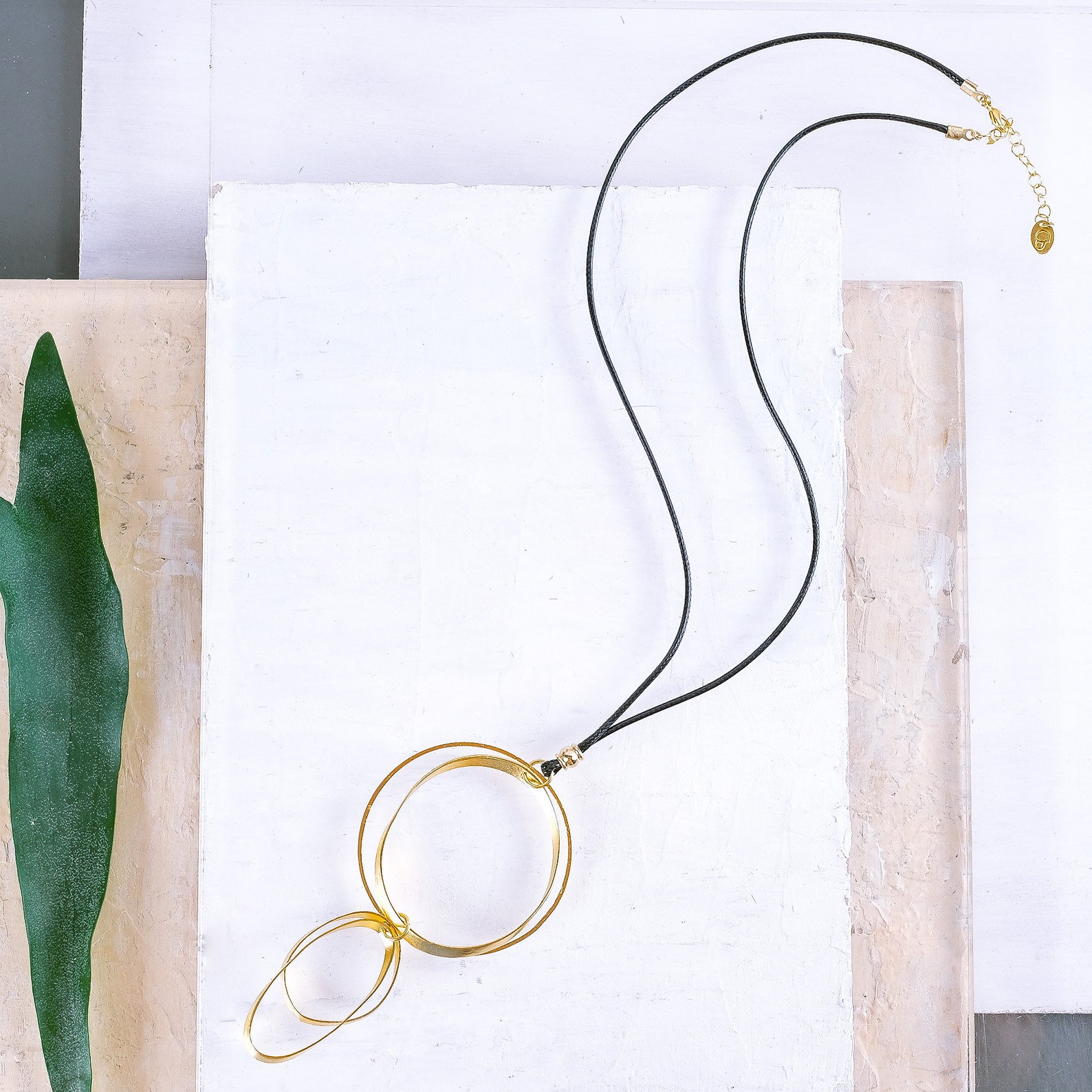 Long Gold Statement Pendant Gold and Black Statement - Etsy