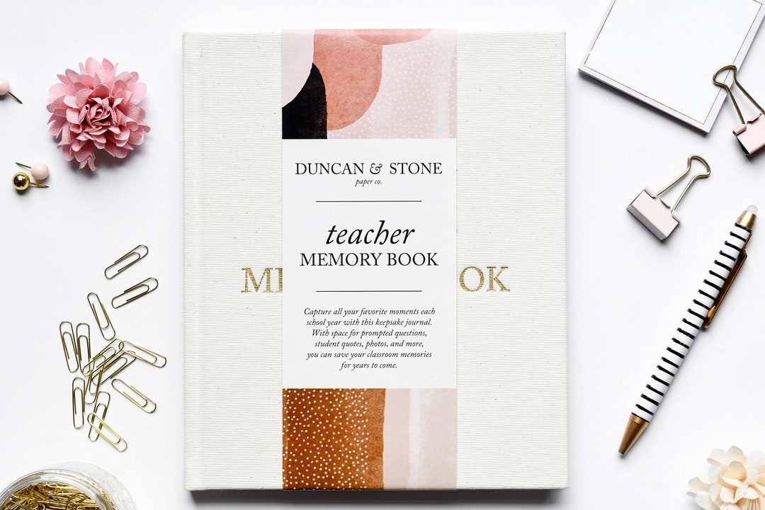 Linen Teacher Memory Book: Keepsake Journal for Teacher Appreciation or ...