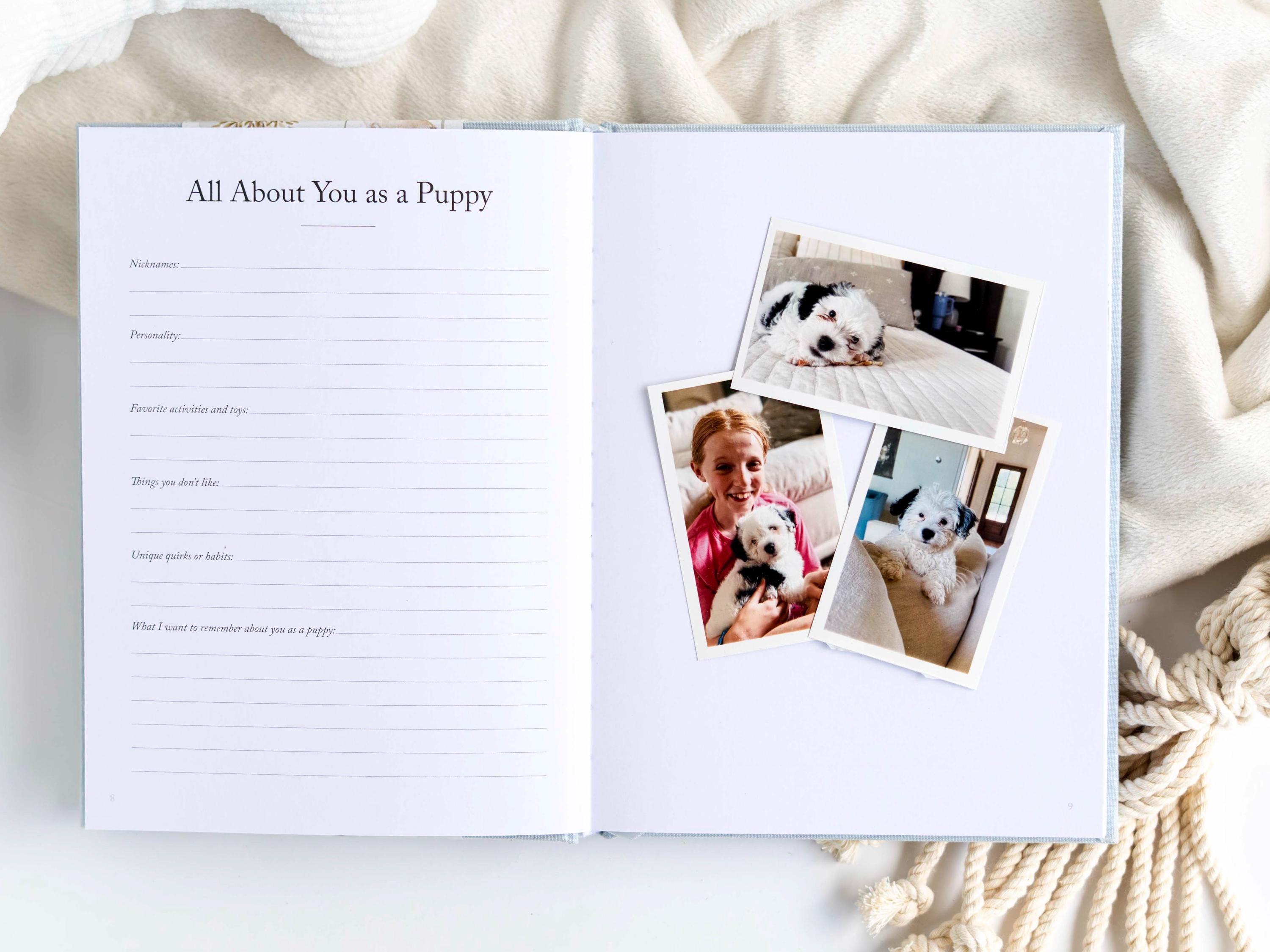 Dog Memory Book: Puppy Keepsake Journal With Gold Foil - Etsy