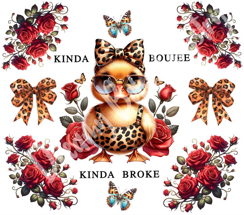 Kinda Boujee Duck Girl Tumbler Wrap Png | 20 Oz Skinny Tumbler ...