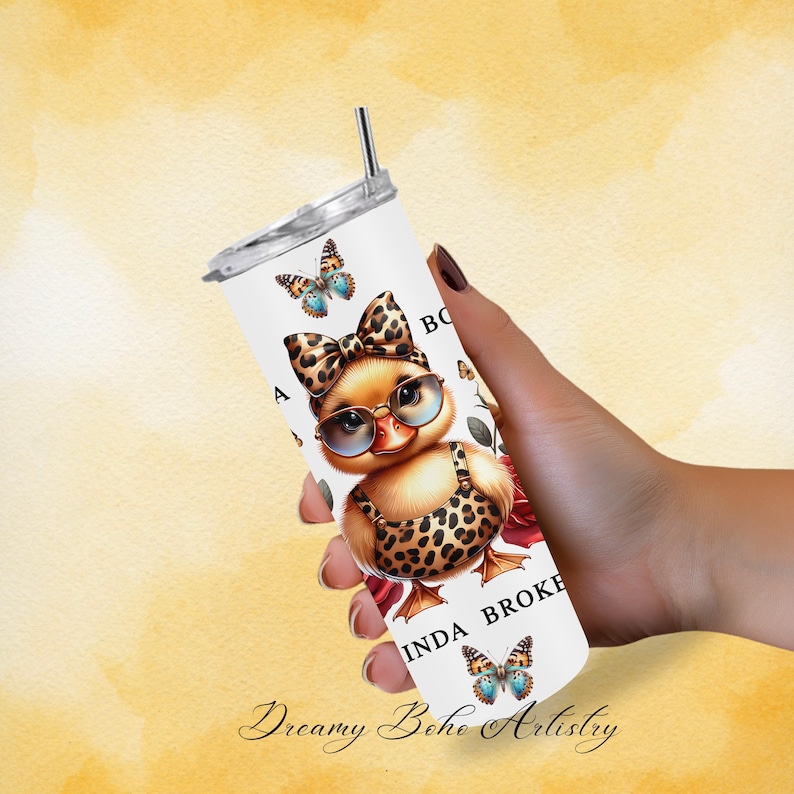 Kinda Boujee Duck Girl Tumbler Wrap Png | 20 Oz Skinny Tumbler ...