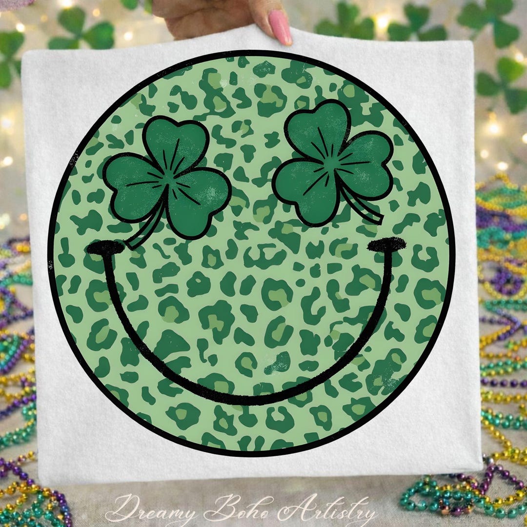 Lucky Shamrock Smiley Face PNG | St Patrick’s Day Clipart | Green ...