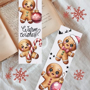 30 Christmas Gingers Bookmarks, Winter Gingerbread Bookmarks, DIY ...
