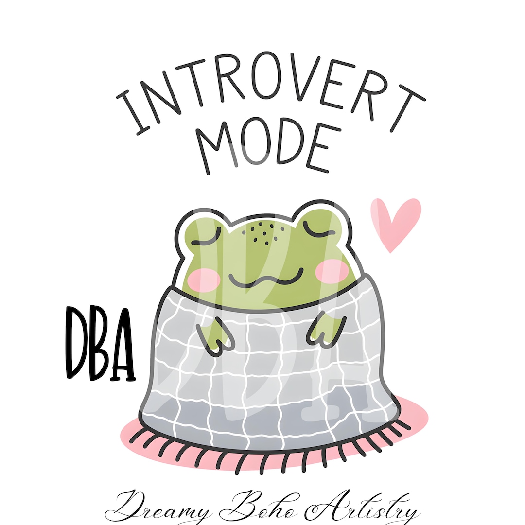 Introvert Frog PNG: Homebody Club Sticker, Sublimation (digital ...