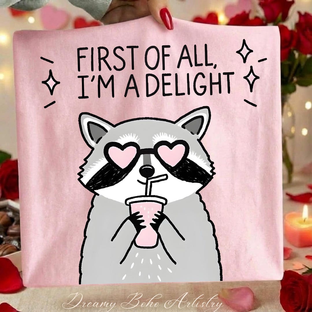First of All I’m a Delight (alternate) PNG | Adorable Raccoon Clipart ...