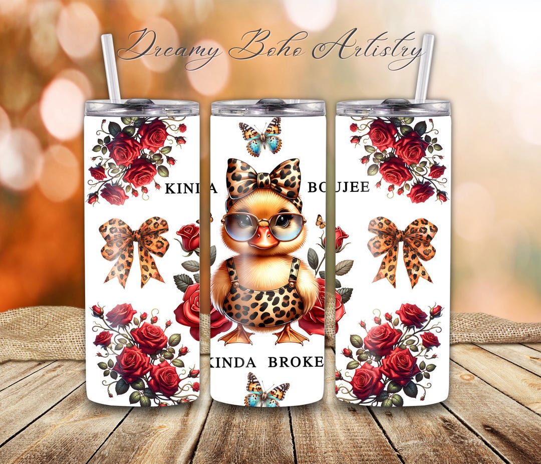 Kinda Boujee Duck Girl Tumbler Wrap Png | 20 Oz Skinny Tumbler ...