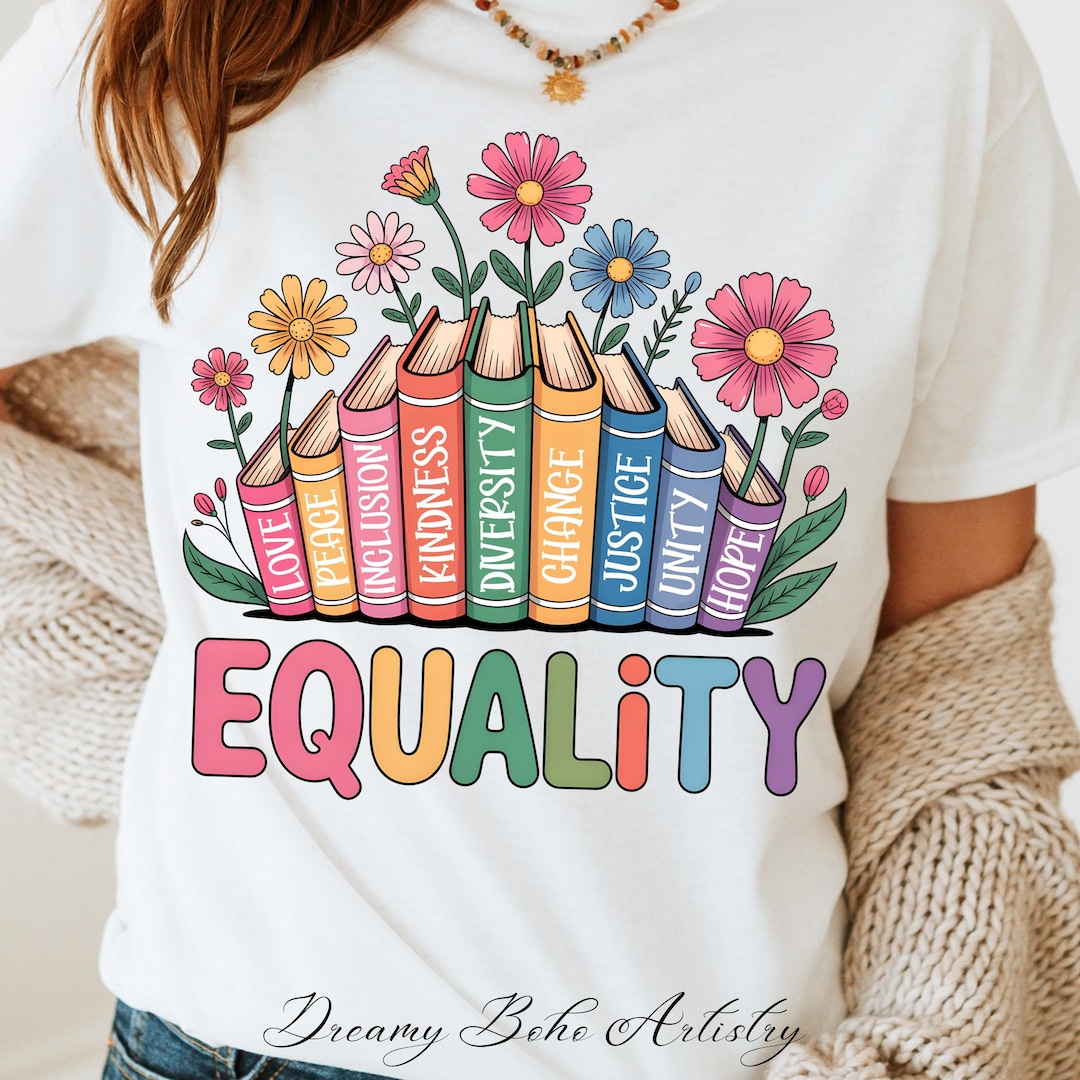 Equality Books and Flowers Crown PNG | Diversity and Inclusion Bookish ...
