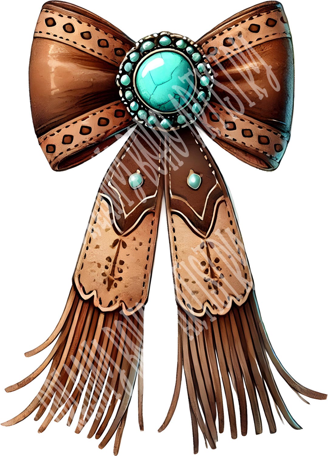 Western Cowgirl Bow Png, Howdy Brown Leather Bow Png, Cowhide Bow Png ...